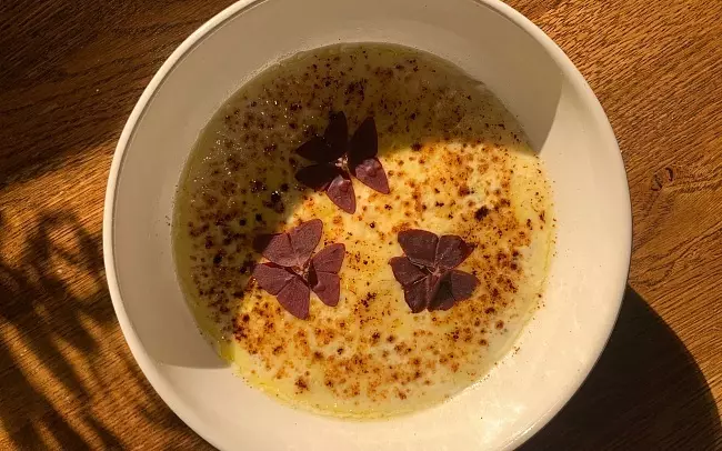 Buckwheat na-esi ísì ụtọ nwere parmesan na foto mmanụ truffle # 3