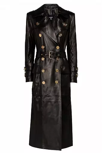 Jas trench kulit Balmain, 227810 rubel, net-a-porter.com foto # 3