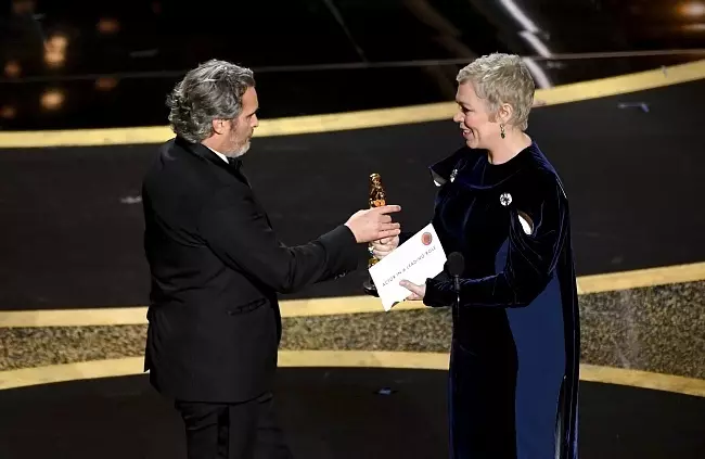 Joaquin Phoenix e Olivia Colman na foto nº 1 do Oscar-2020