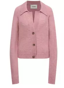 Pink cardigan with buttons photo № 13