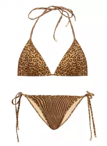 Swimsuit-bikini misy sary pirinty leoparda # 3