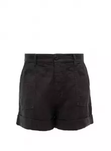 Le Beau schwarze Leinenshorts Foto # 7