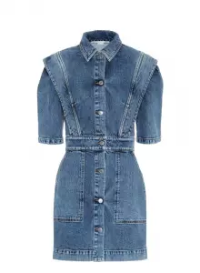 Mini dress denim dengan kancing foto # 10