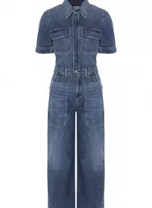 Denim Overalls mat kuerzen Ärmelen a riichte Been Foto # 16