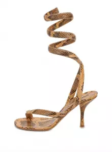 Leather sandals with animal print and spiral strap photo # 18