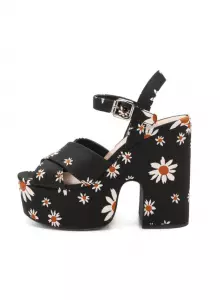 Floral textile platform sandals photo # 6