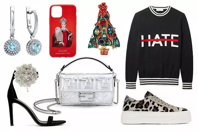 Awọn afikọti Sokolov, Alena Akhmadullina case, Giuseppe Zanotti bàtà (noone.ru), brooch Chistopher Radko brooch (Vintage Dream), Fendi apo, Michael Kors sweatshirt, P448 sneakers Fọto # 3