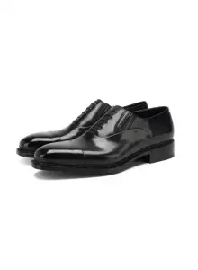 Black Leather Oxford Shoes mufananidzo # 17