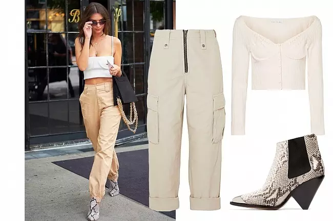 Emily Ratajkowski. Ksubi pants, Fleur Du Mal top, Isabel Marant ankle boots ritratt # 2