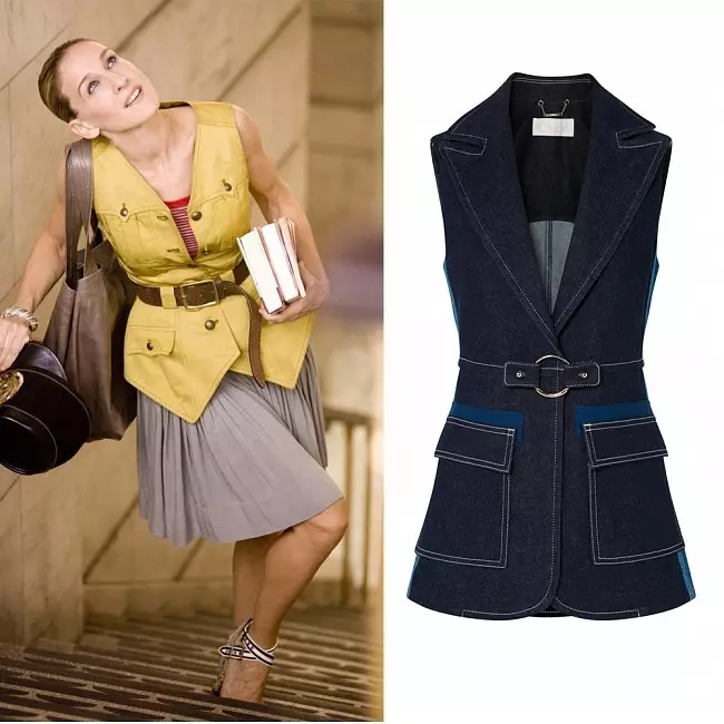 Áo vest denim hai tông màu của Chloé, 55 400 rúp. ảnh số 7