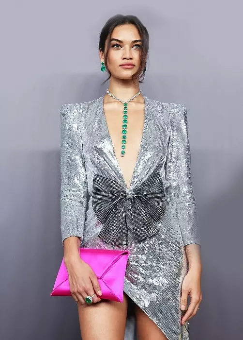 Shanina Shayk ngagem Lorraine Schwartz kalung sareng anting poto # 4